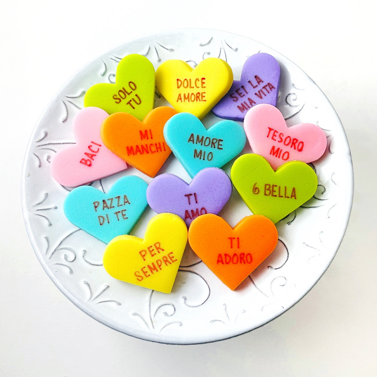 Valentine's Day Italian Conversation Heart Tiles | marzipops