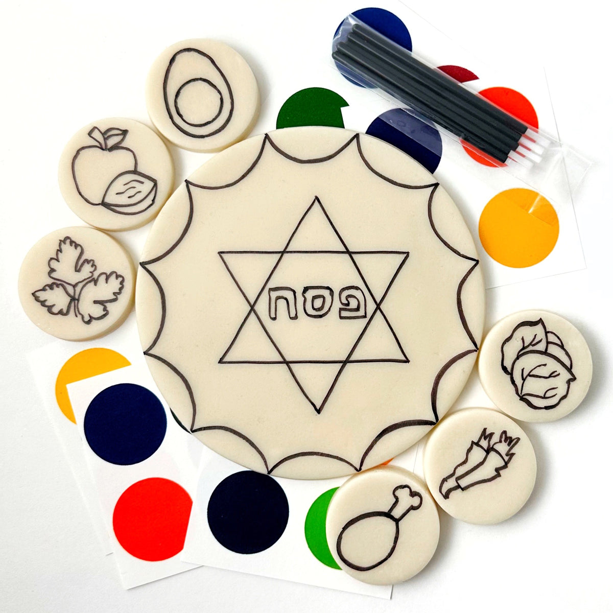Passover Paint-Your-Own Seder Plate Candy Tiles Gift | marzipops