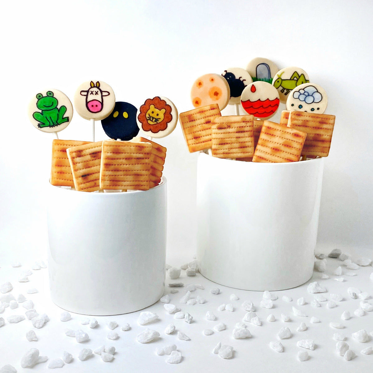 Passover Gift Set Matzah Ten Plagues Marzipan Candy Lollipops | marzipops